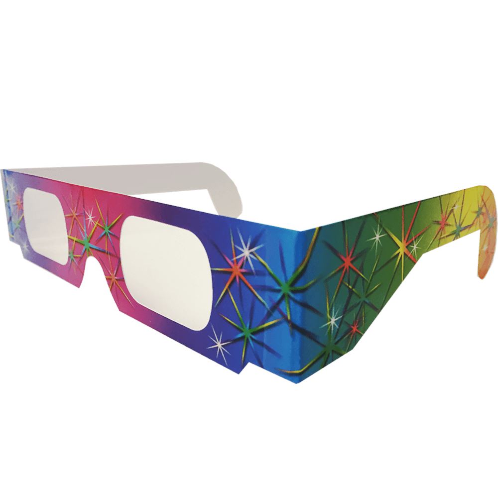 Fireworks Glasses - Star Burst - Cardboard Prismatic Diffraction Glass – 3Dstereo.com
