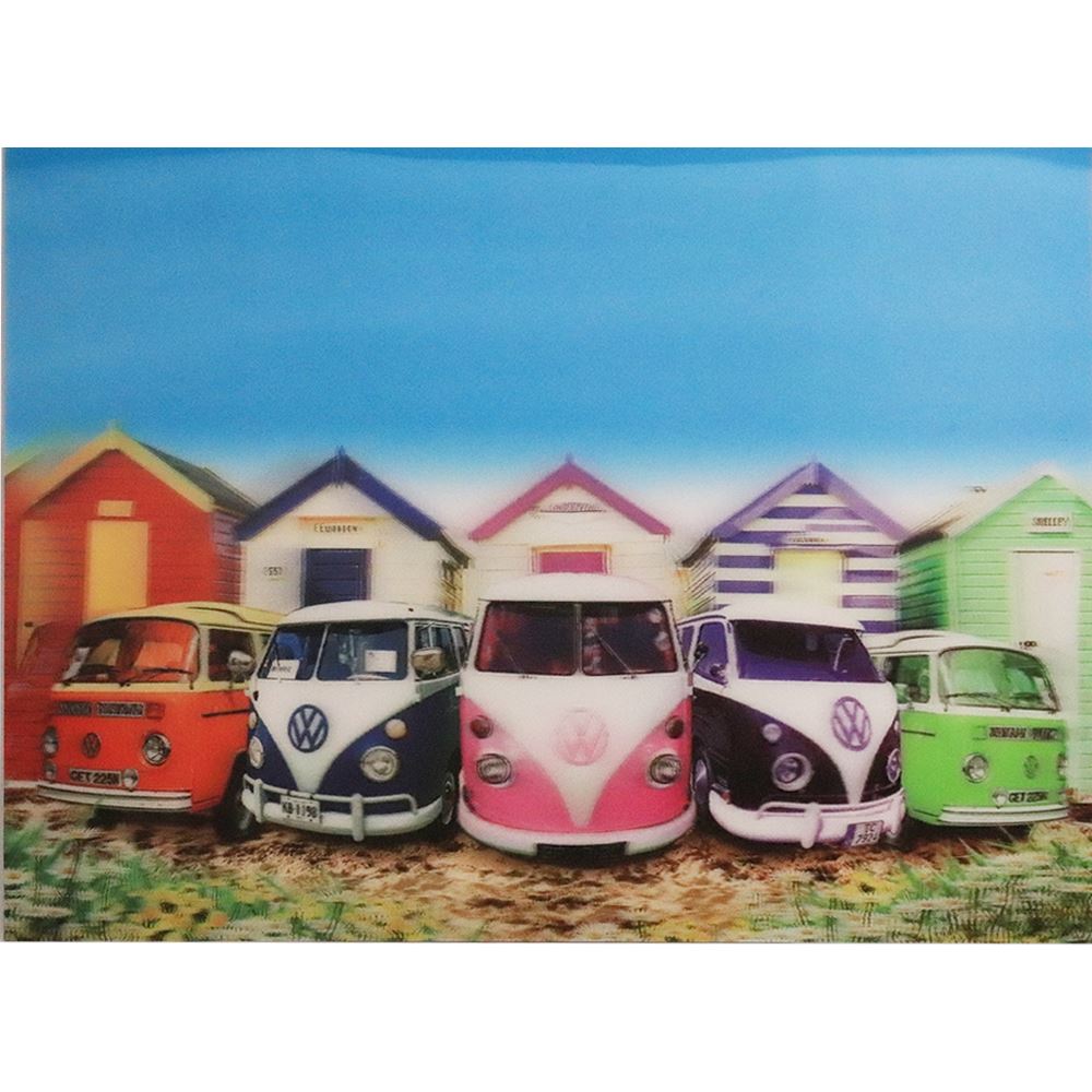 Colorful Classic VW buses - 3D Lenticular Poster - 12x16 - NEW ...