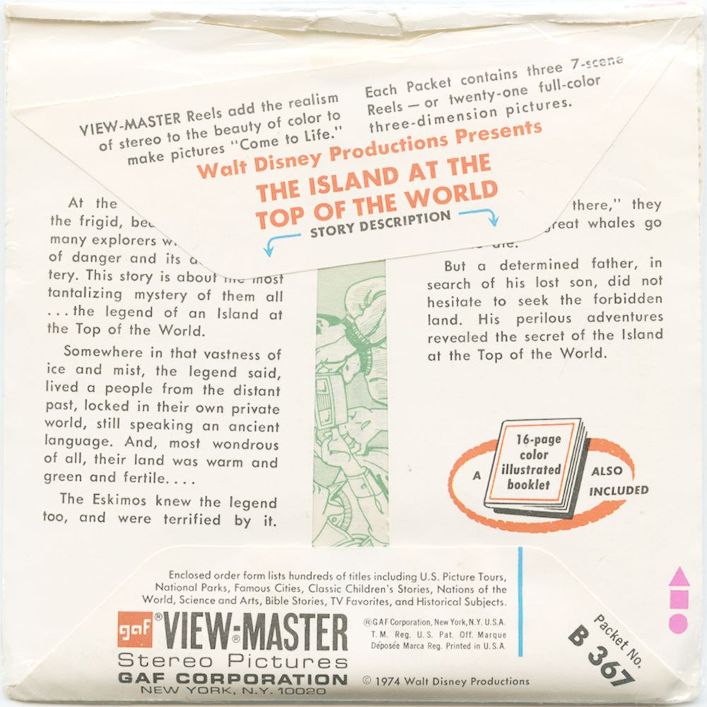 The Island At The Top Of The World - View-Master 3 Reel Packet ...