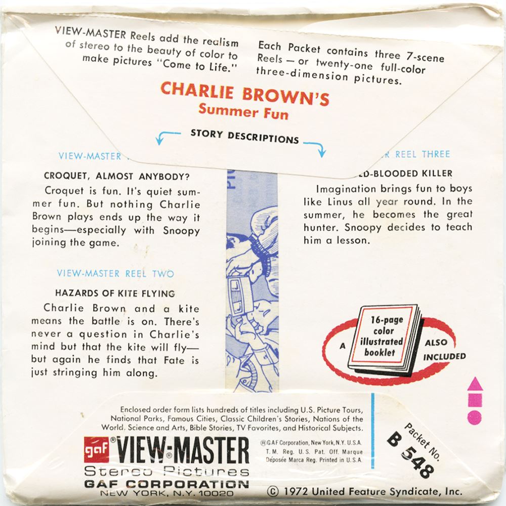 Charlie Brown's Summer Fun - View-Master 3 Reel Packet - 1972 - vintage ...