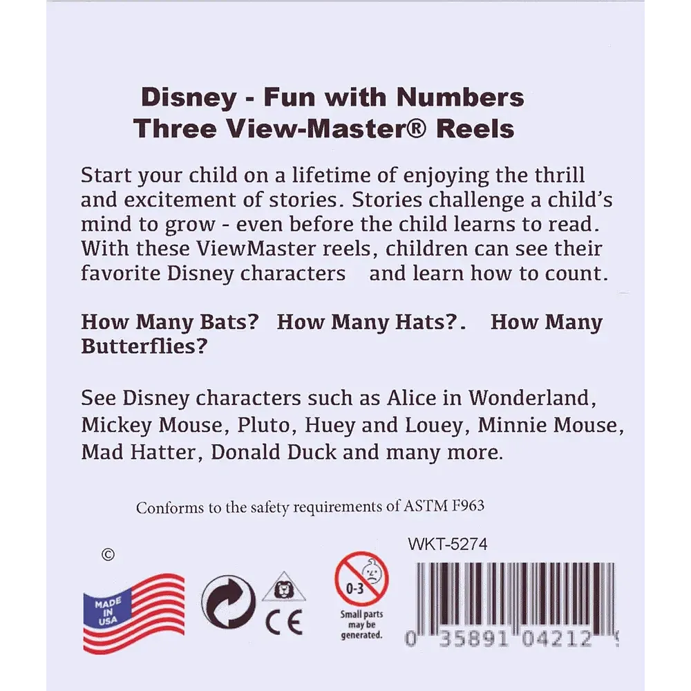 Disney Fun with Numbers - View-Master 3 Reel Set - NEW - 3029 ...