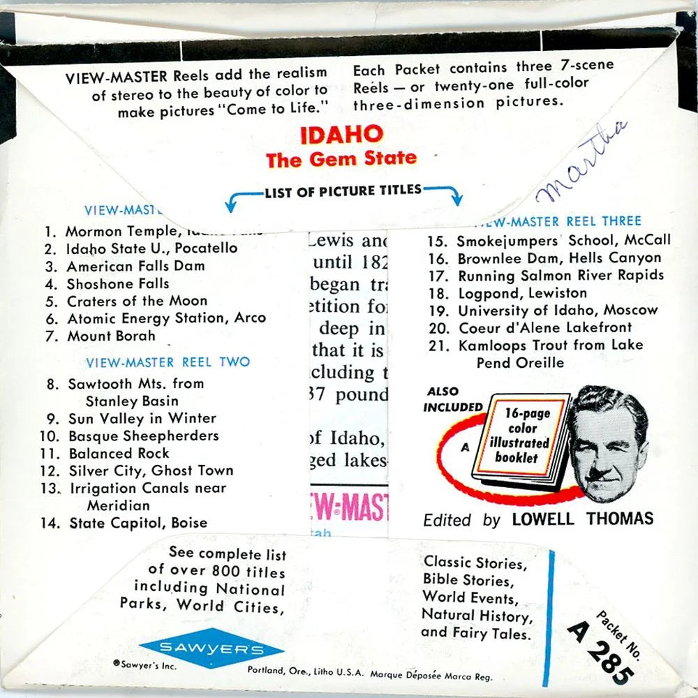 Idaho - View-Master 3 Reel Packet - 1960s Views - Vintage - (ECO-A285 ...