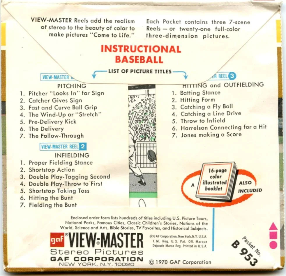 Instructional Baseball - View-Master 3 Reel Packet - 1970s - vintage ...