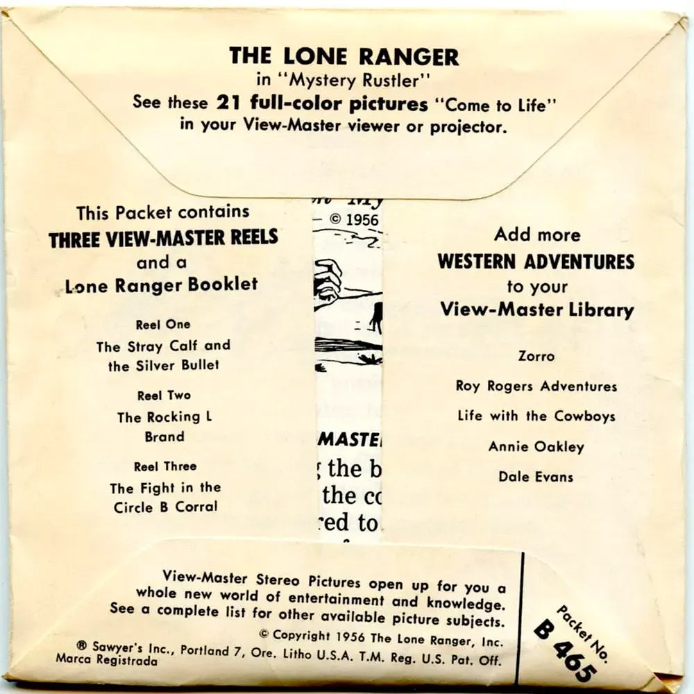 Lone Ranger - Mystery Rustler - ViewMaster 3 Reel Packet – 3Dstereo.com