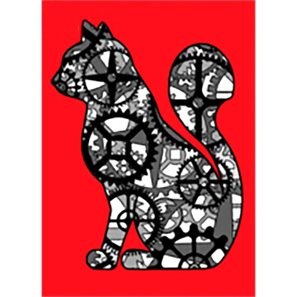 Mechanical Cat (Red) - 3D Lenticular Postcard Greeting Card - NEW ...