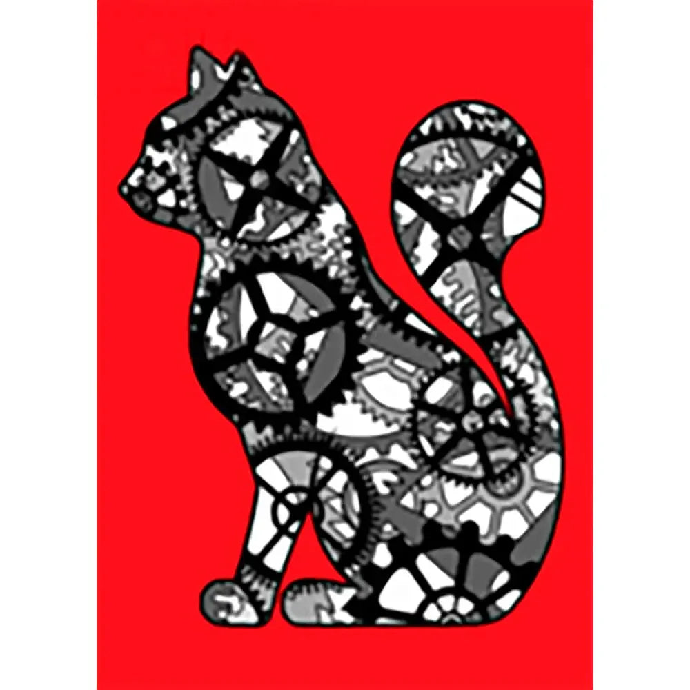 Mechanical Cat (Red) - 3D Lenticular Postcard Greeting Card - NEW ...