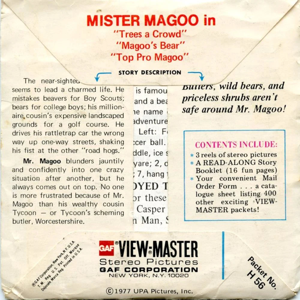 Mister Magoo - View-Master 3 Reel Packet - 1970s - Vintage - (ECO-H56 ...