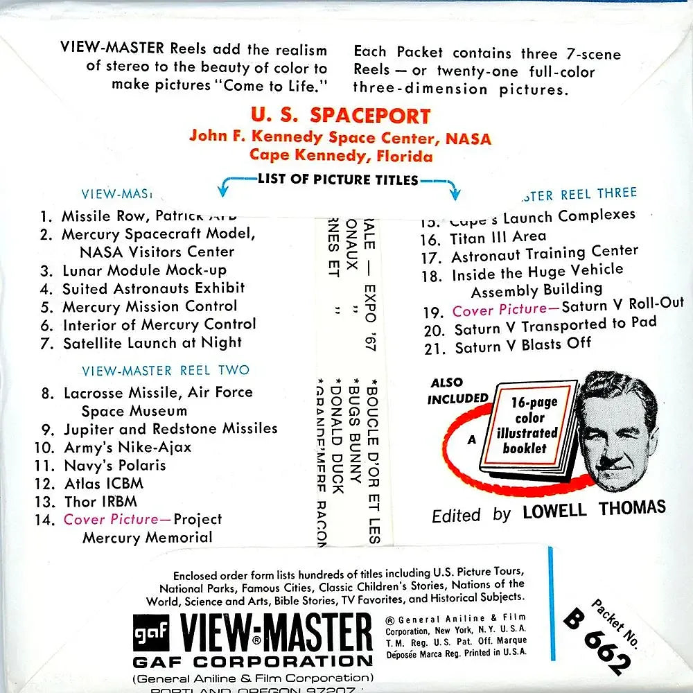 U. S. Spaceport - View-Master - 3 Reel Packet - 1970s - Vintage -(B662 ...