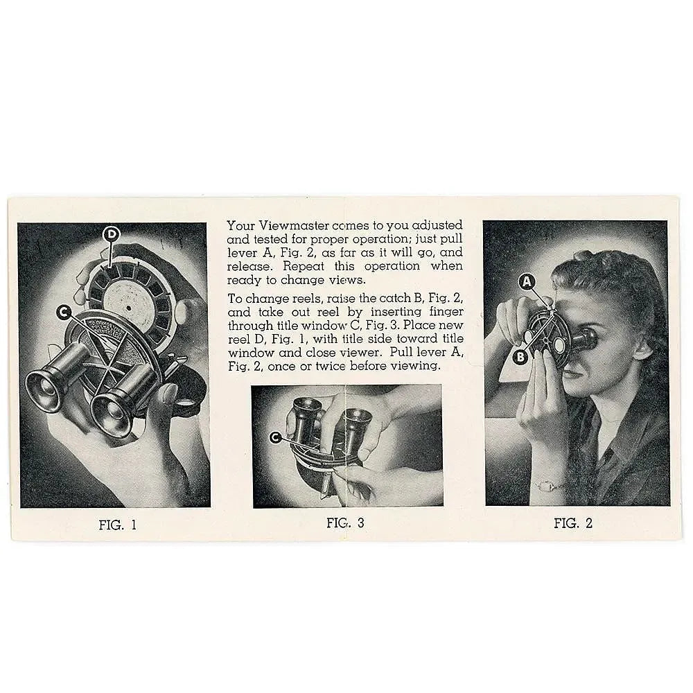 View-Master Model A Viewer Instructions - ORIGINAL - Early Version #1 ...