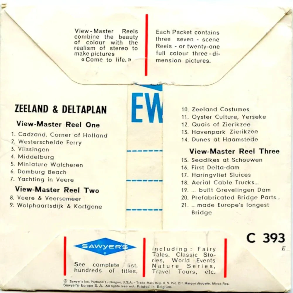 Zeeland & Deltaplan Netherlands - View-Master - 3 Reel Packet - 1960s ...