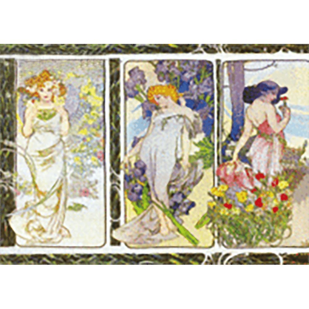 Alphonse Mucha - Flower Series , Rose, Iris, Carnation - 3D Lenticular ...