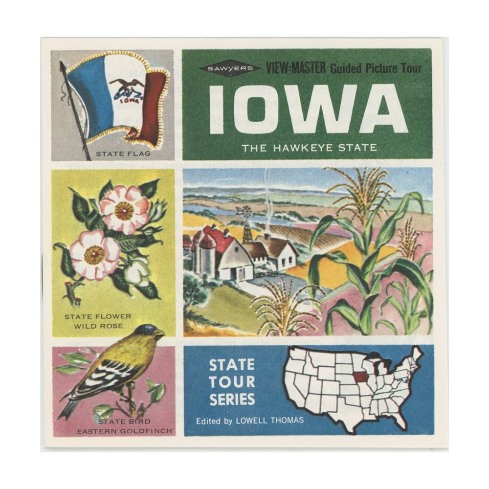 Iowa - State Tour Series - View-Master 3 Reel Map Packet - 1960s ...