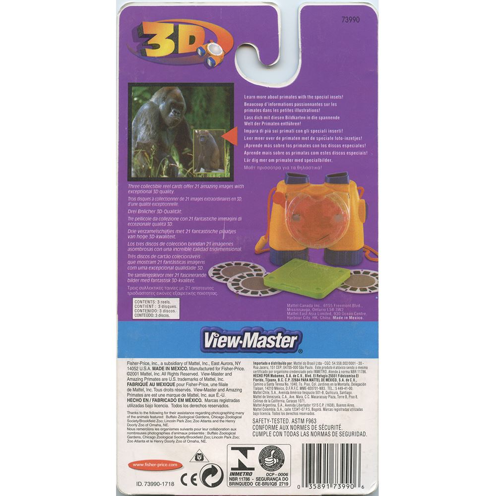 Amazing Primates - View-Master 3 Reel Set on Card - NEW - 73990 ...