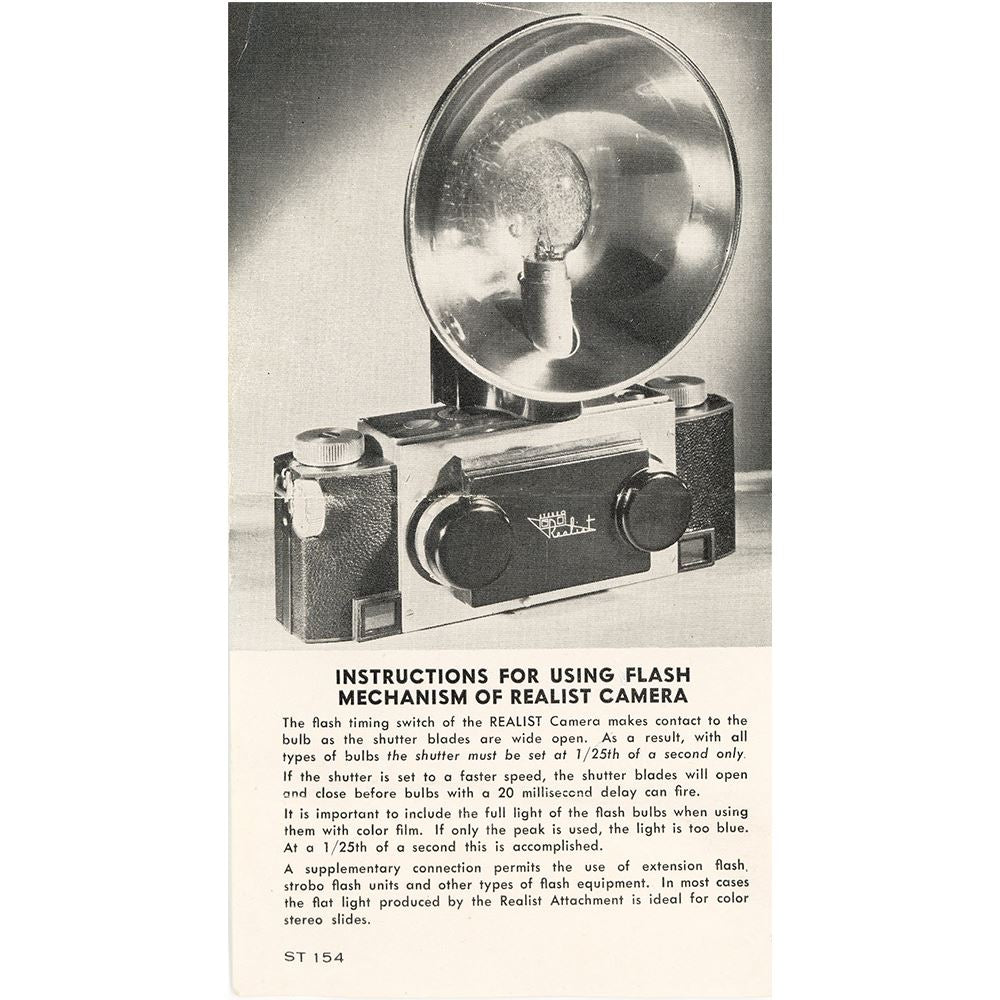 Instructions for using flash mechanism of Realist Camera - facsimile ...